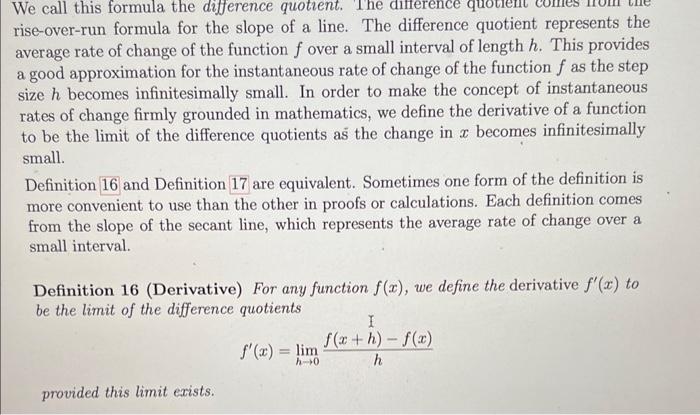 Solved #36. Explain how the definition if the derivative is | Chegg.com