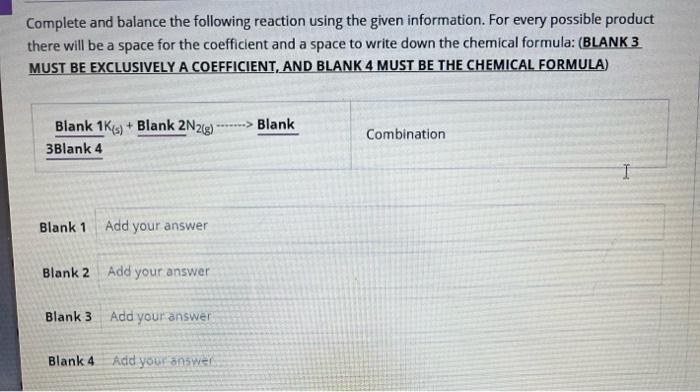 Solved Comolete and balance the following reaction using the | Chegg.com