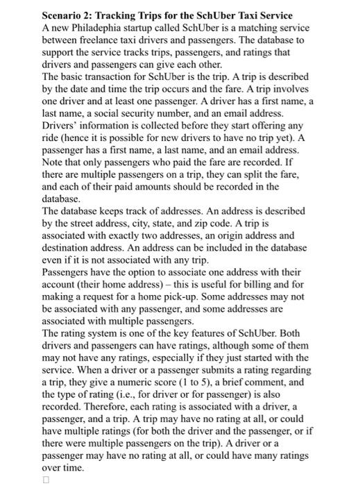 Solved Create an ER model for each scenario. There are two | Chegg.com