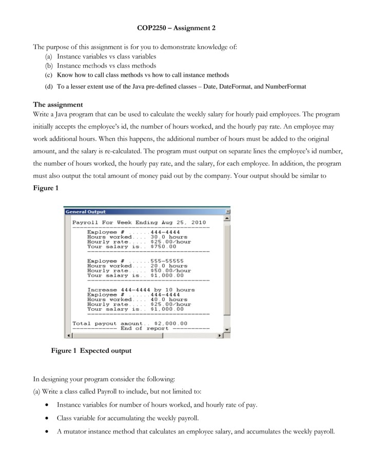 Solved COP2250 - Assignment 2 The purpose of this assignment | Chegg.com