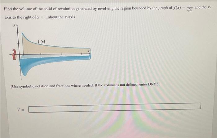 Solved Find the volume of the solid of revolution generated | Chegg.com