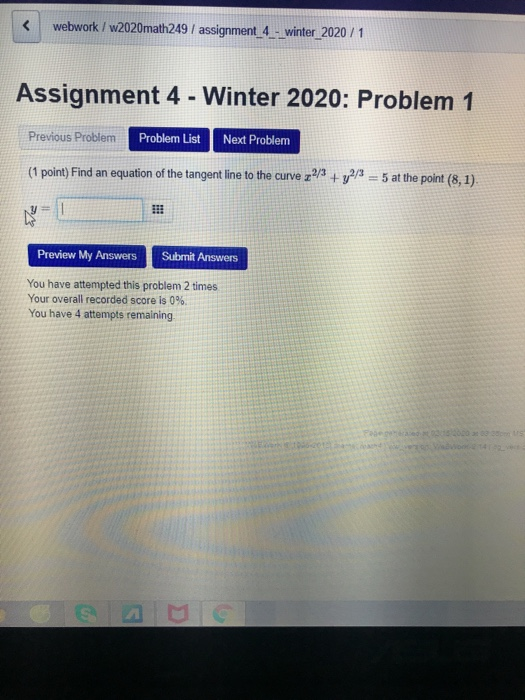 Solved webwork / w2020math249/ assignment_4_-_winter_2020/1 | Chegg.com Solved webwork / w2020math249/ assignment_4_-_winter_2020/1 | Chegg.com