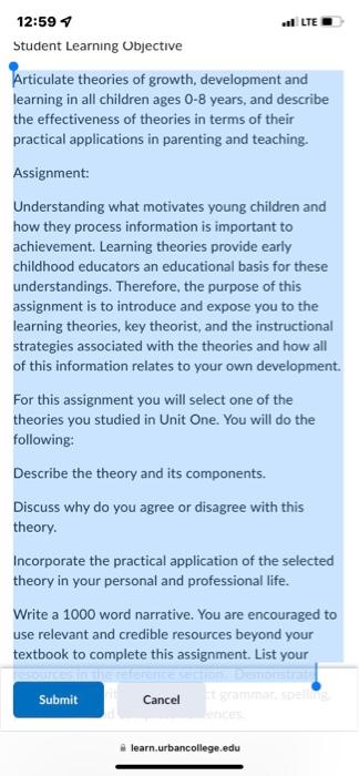 12:59 7 Student Learning Objective Articulate | Chegg.com