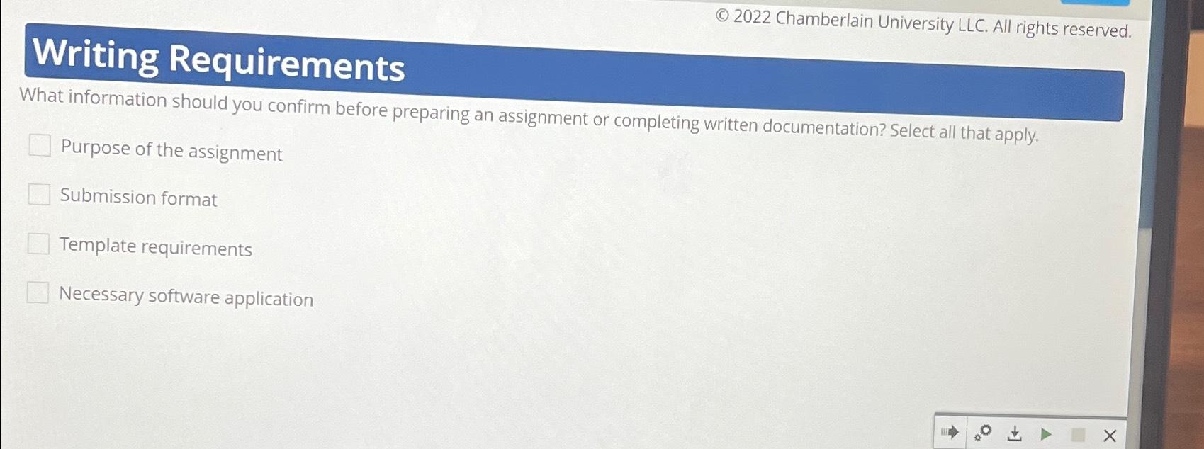 Solved (C) 2022 ﻿Chamberlain University LLC. ﻿All rights | Chegg.com