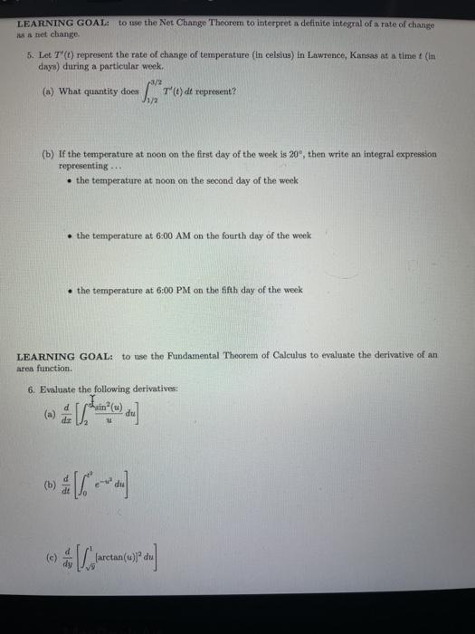 Solved LEARNING GOAL to use the Net Change Theorem to | Chegg.com