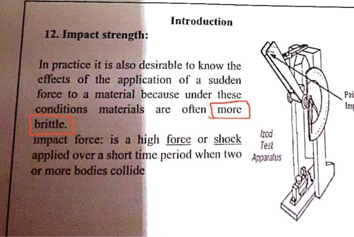Solved Introduction 12. Impact strength: Poi Im In practice | Chegg.com