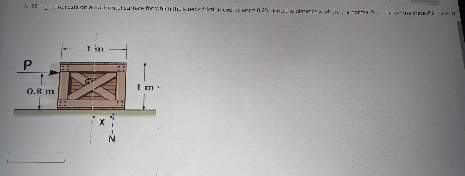 Solved A 37-kg ﻿crate rests on a horizontal surface for | Chegg.com