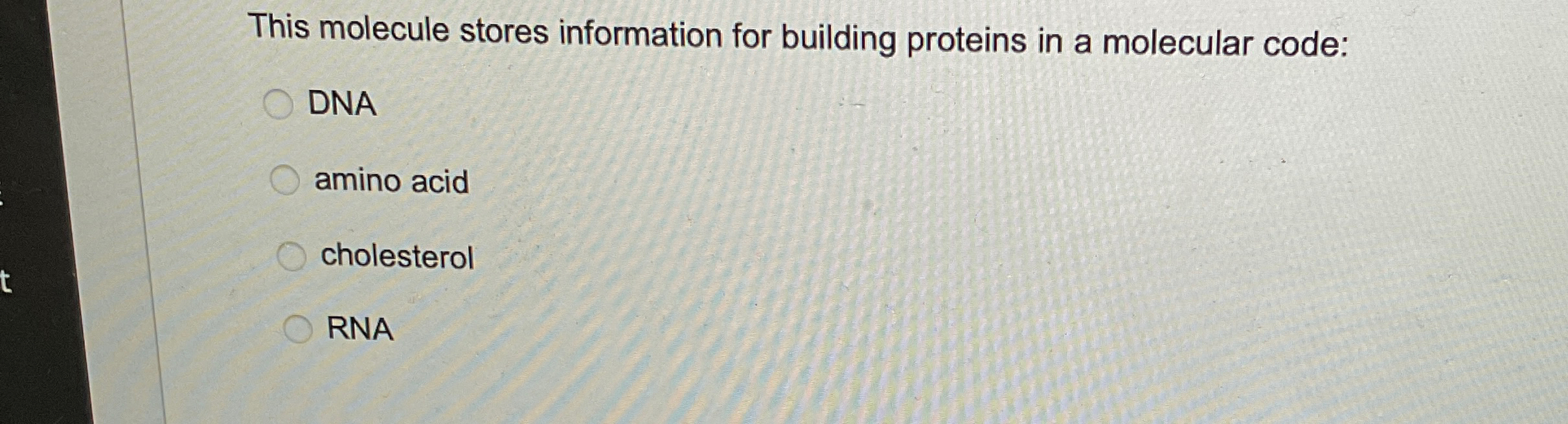 Solved This molecule stores information for building | Chegg.com