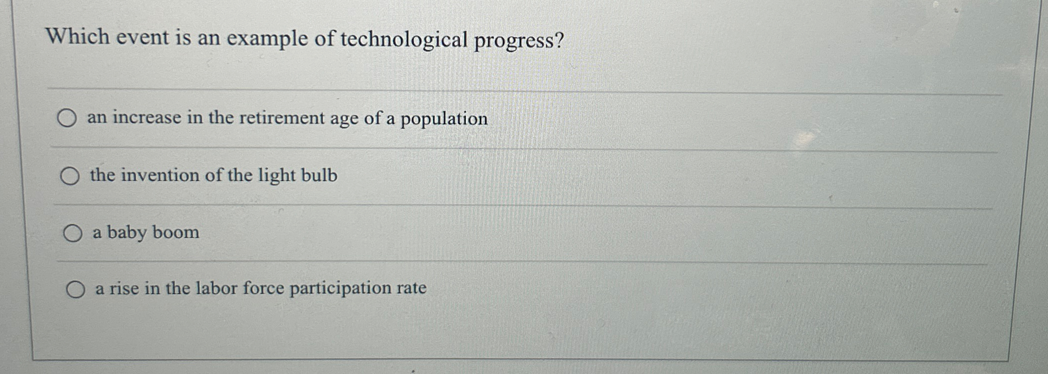 Solved Which event is an example of technological | Chegg.com