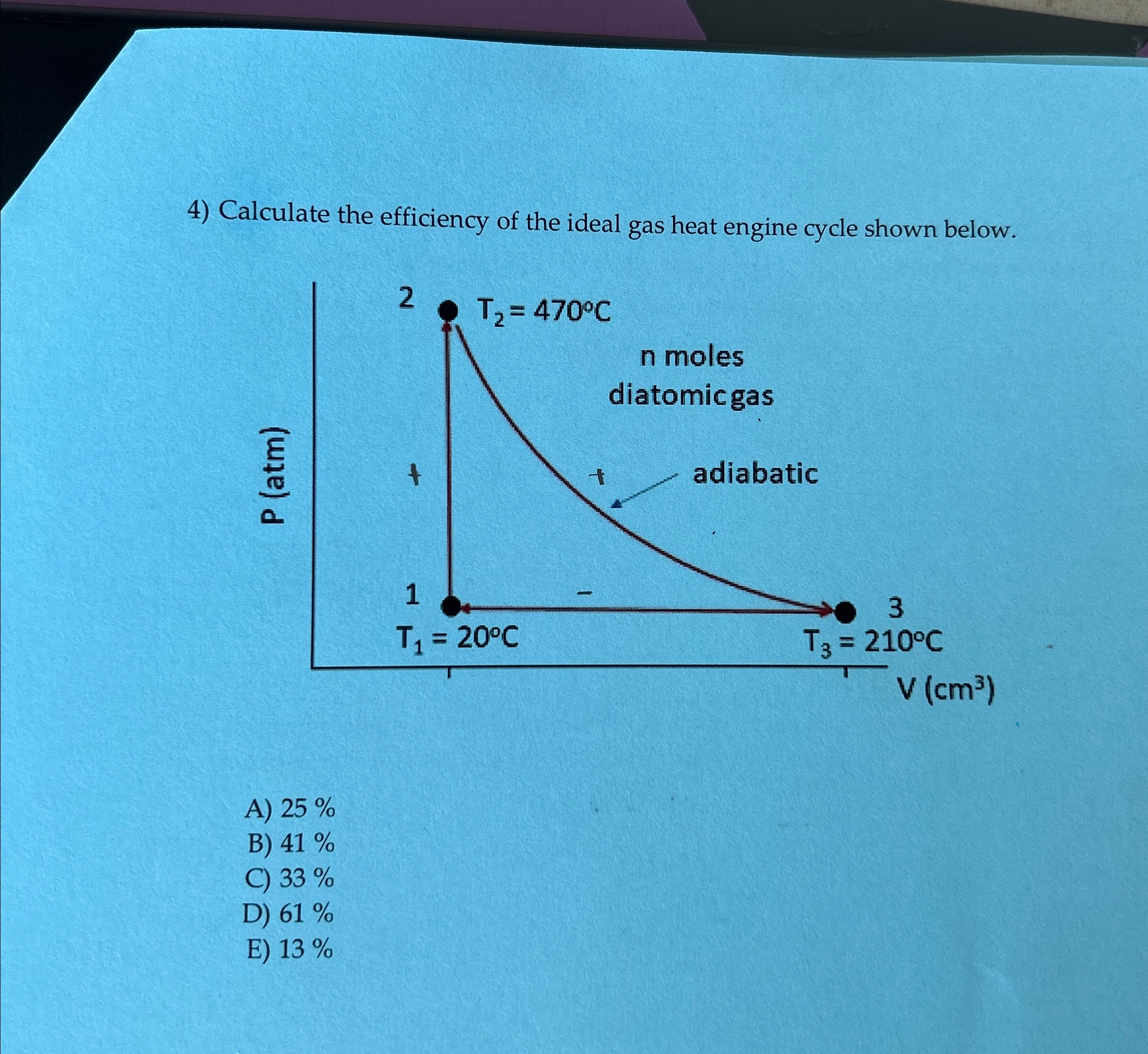 Solved Calculate the efficiency of the ideal gas heat engine | Chegg.com