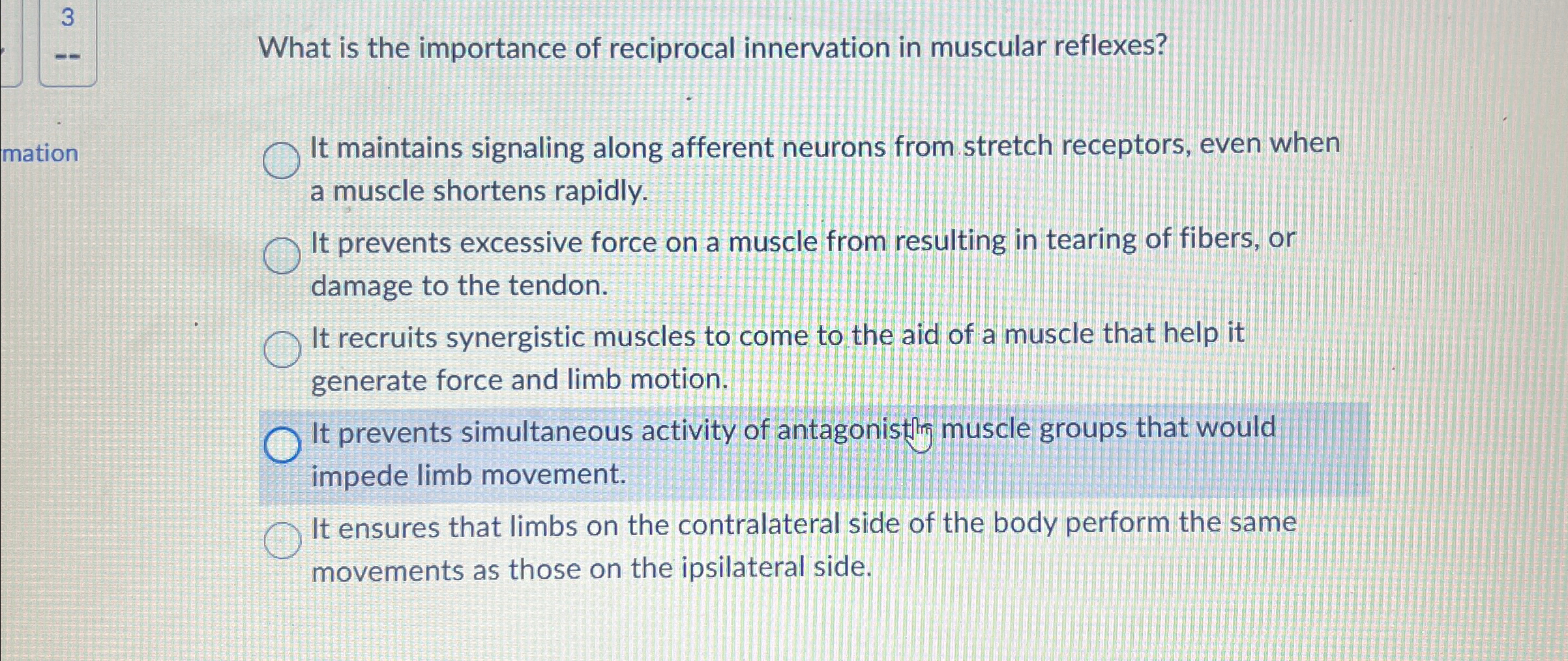 Solved What is the importance of reciprocal innervation in | Chegg.com