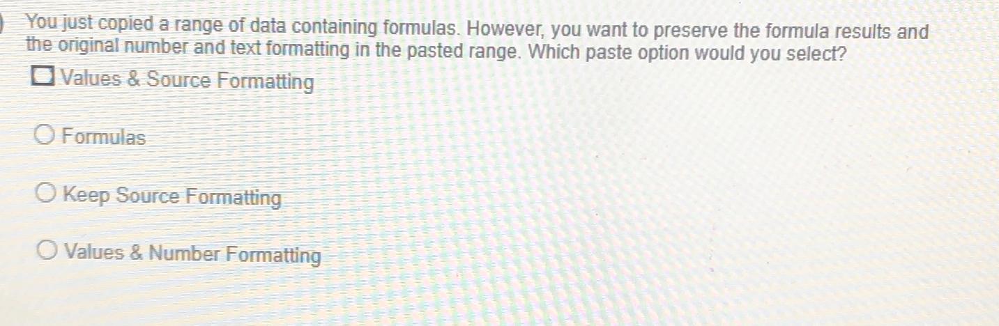 Solved You just copied a range of data containing formulas. | Chegg.com