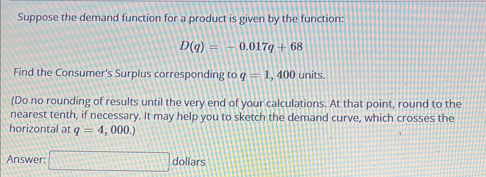 Solved Suppose the demand function for a product is given by | Chegg.com