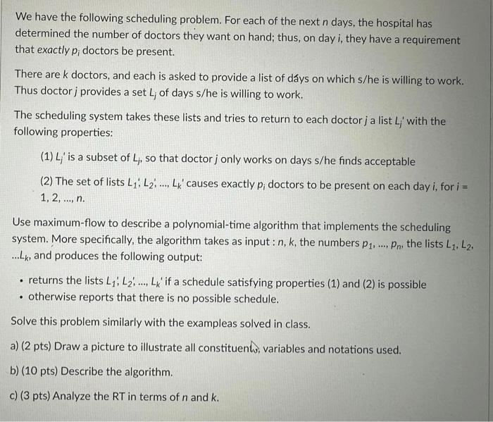 Solved We have the following scheduling problem. For each of | Chegg.com