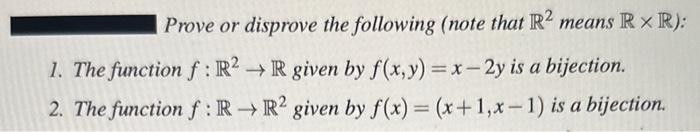 Solved Prove or disprove the following (note that R2 means | Chegg.com