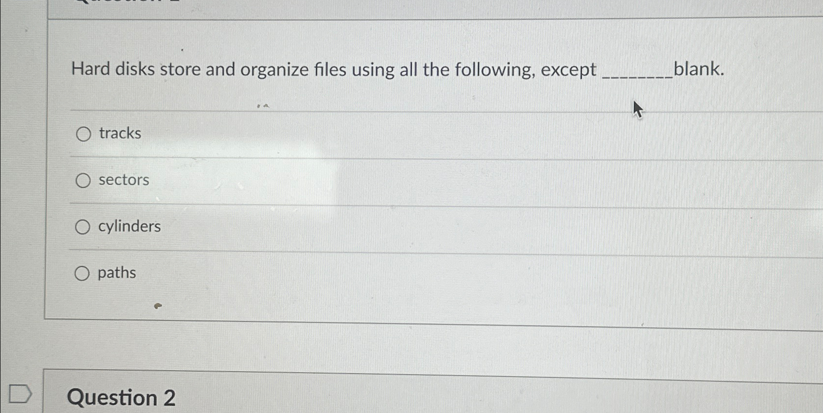 Solved Hard disks store and organize files using all the | Chegg.com