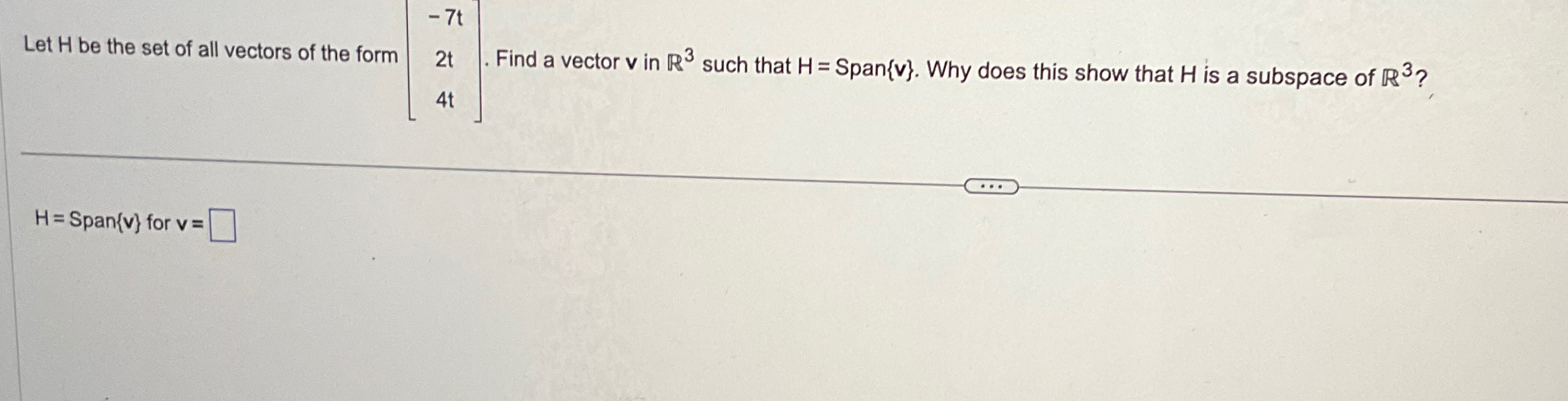 Solved Let H ﻿be the set of all vectors of the form | Chegg.com
