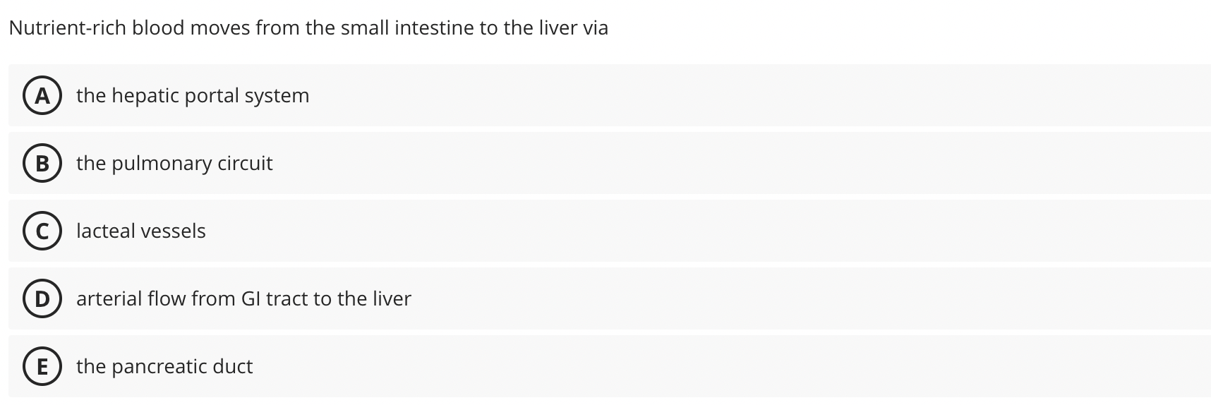 Solved Nutrient-rich blood moves from the small intestine to | Chegg.com