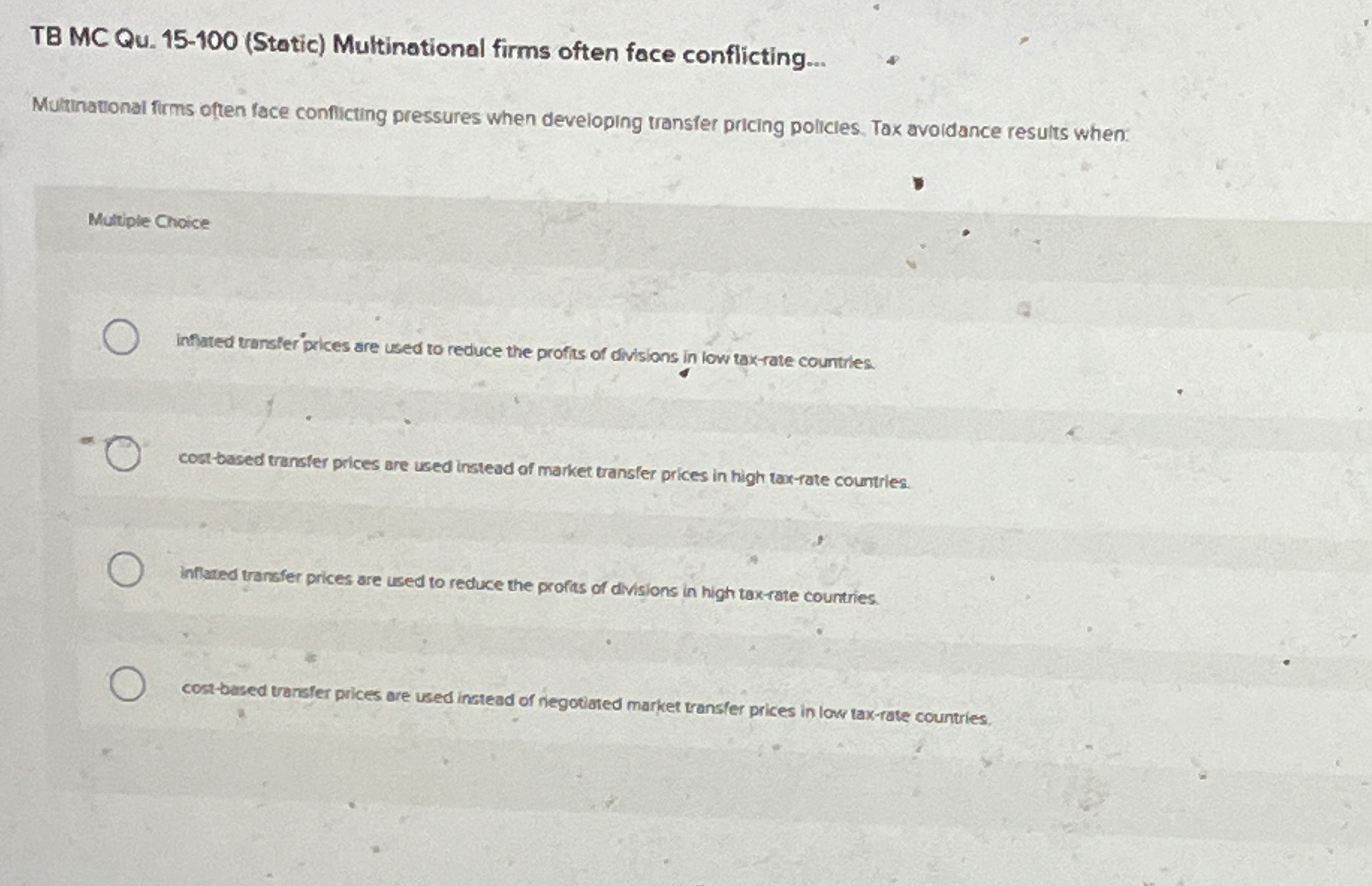 Solved TB MC Qu. 15-100 (Static) ﻿Multinational firms often | Chegg.com