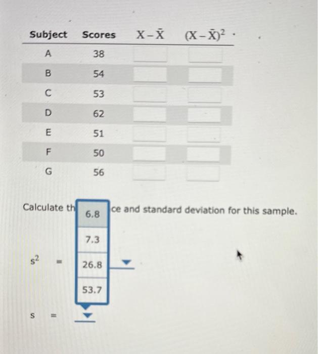 Solved 4. Standard deviation and variance for a sample | Chegg.com