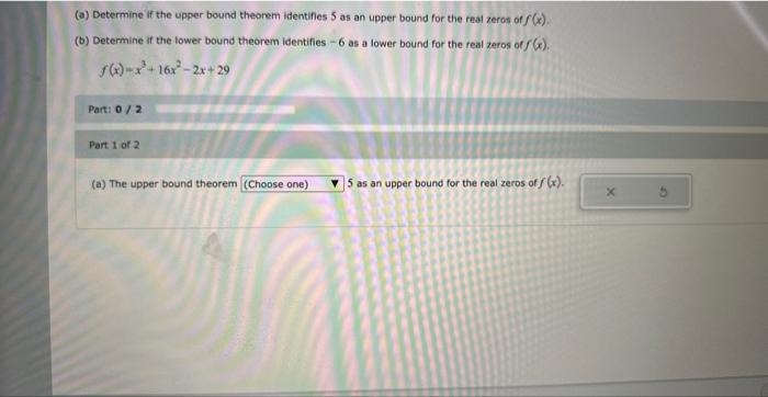 Solved (a) Determine if the upper bound theorem identifies 5 | Chegg.com