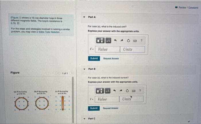 Solved (Figure 1) shows a 16 - Cm-diameter loop in three | Chegg.com