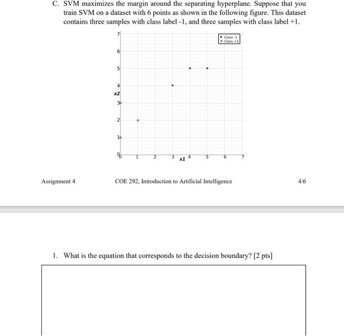 Solved Question 3: (12 Points) Consider the hyperplane | Chegg.com