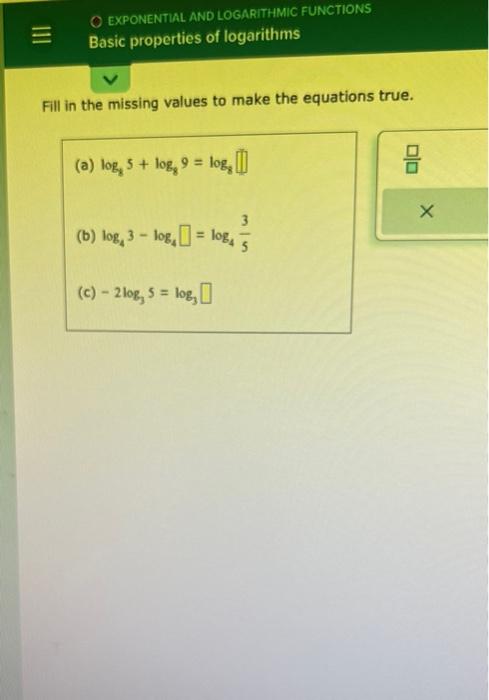 Solved Fill in the missing values to make the equations | Chegg.com