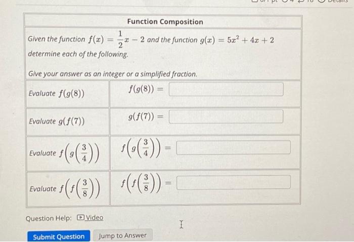 Solved Function Composition Given the function f(x)=21x−2 | Chegg.com