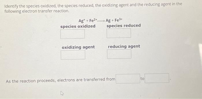 Solved Identify the species oxidized, the species reduced, | Chegg.com