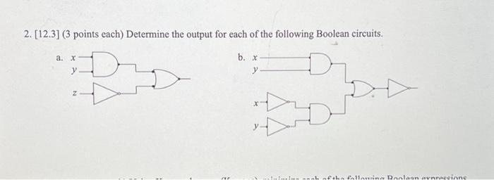 Solved 2. [12.3] (3 points each) Determine the output for | Chegg.com