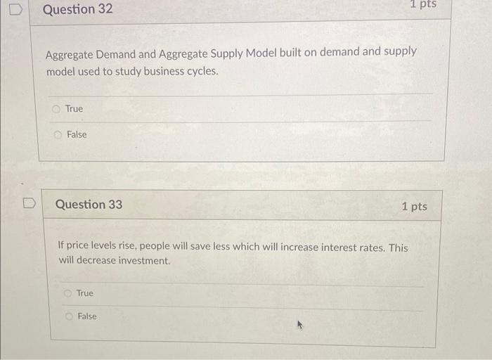 Solved Aggregate Demand and Aggregate Supply Model built on | Chegg.com