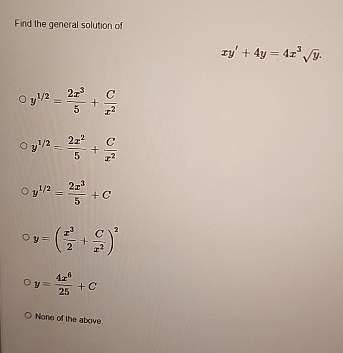 Find the general solution | Chegg.com