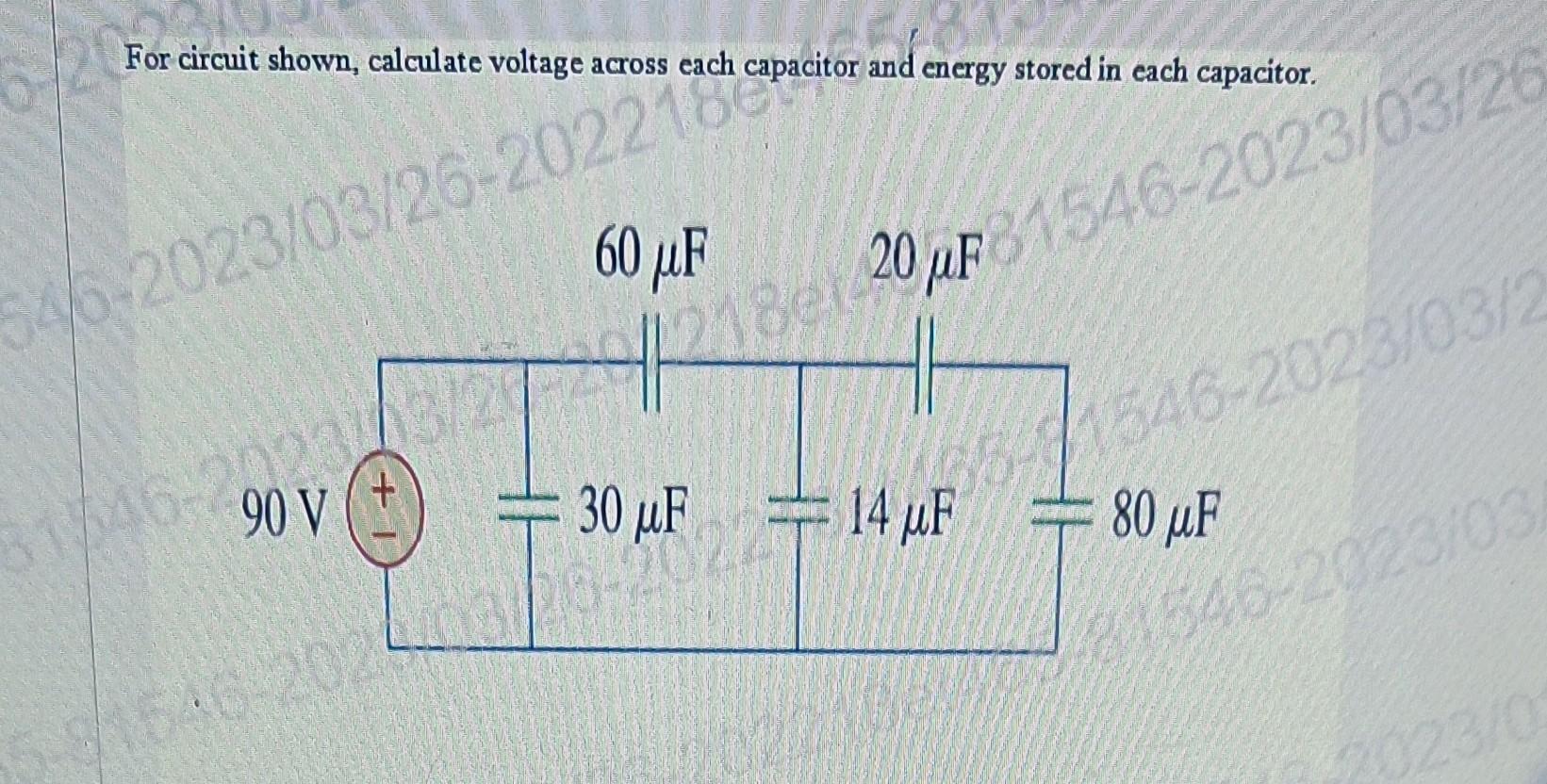 Solved For circuit shown, calculate voltage across each | Chegg.com