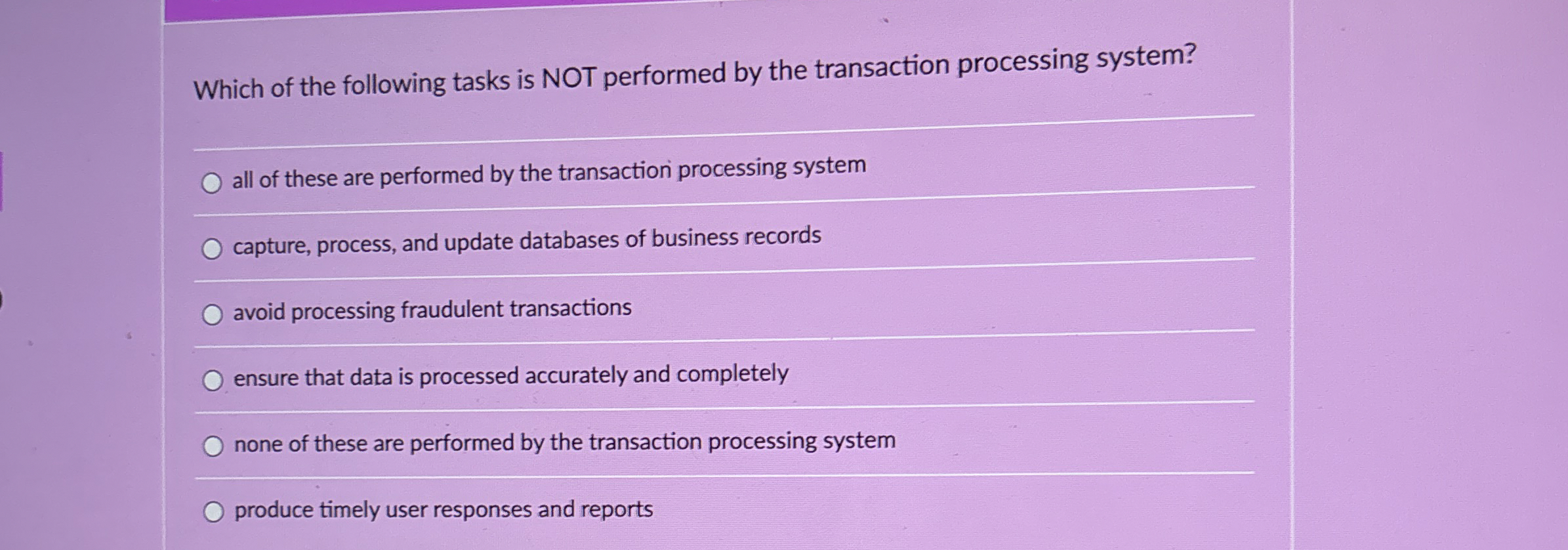 Solved Which of the following tasks is NOT performed by the | Chegg.com