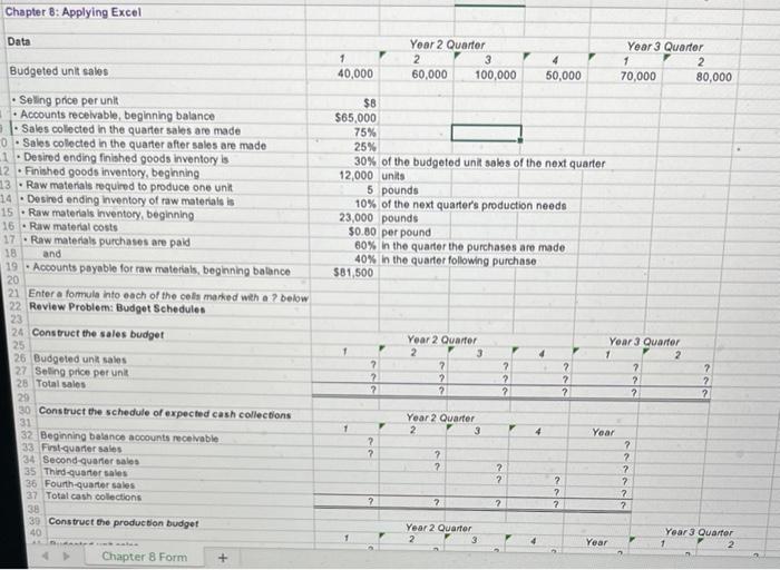 Solved Require mormon Chapter 8: Applying Excel: Excel | Chegg.com
