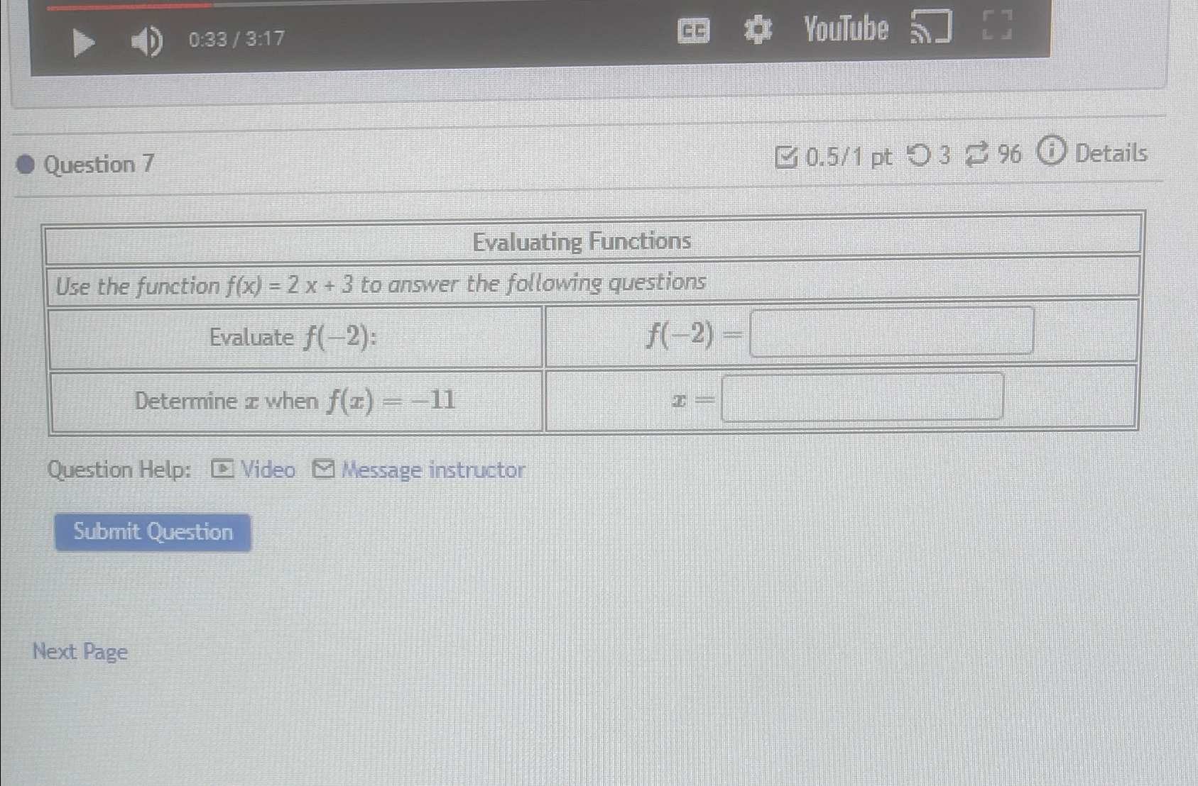 Solved 0:333:17YoutubeQuestion | Chegg.com