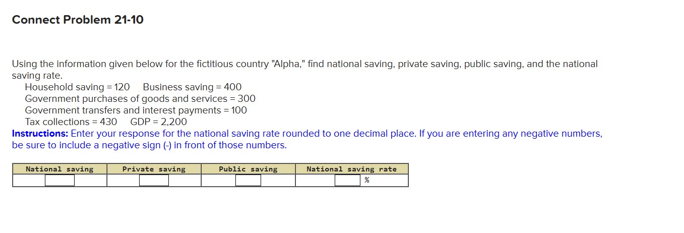 Solved Connect Problem 21-10Using the information given | Chegg.com