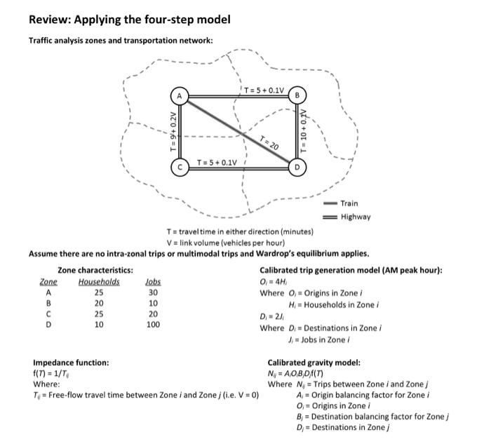 Solved Review: Applying the four-step model Traffic analysis | Chegg.com