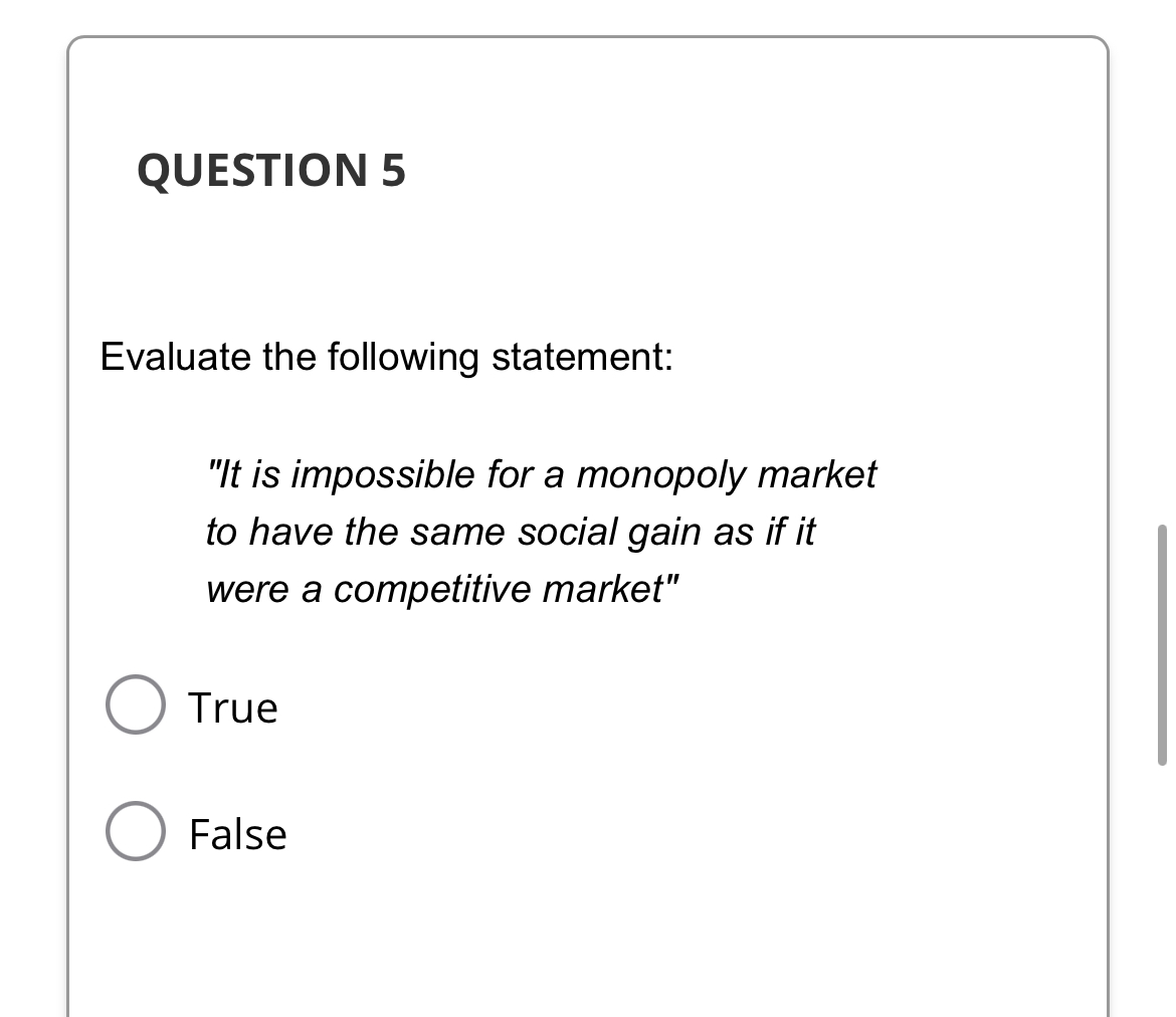Solved QUESTION 5Evaluate the following statement:"It is | Chegg.com