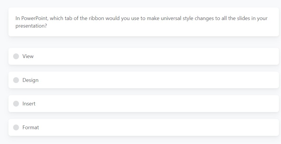 Solved In PowerPoint, which tab of the ribbon would you use | Chegg.com
