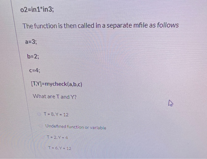 Solved The following function is written and saved as an | Chegg.com
