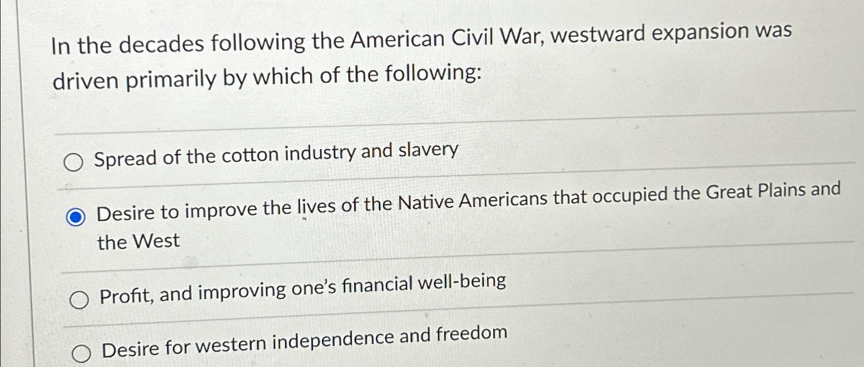 Solved In the decades following the American Civil War, | Chegg.com