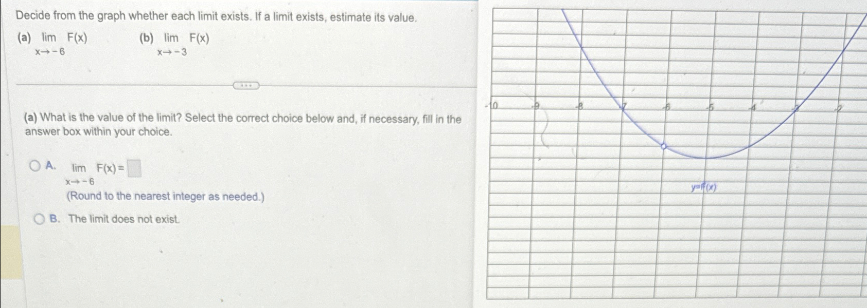 Solved Decide From The Graph Whether Each Limit Exists If A
