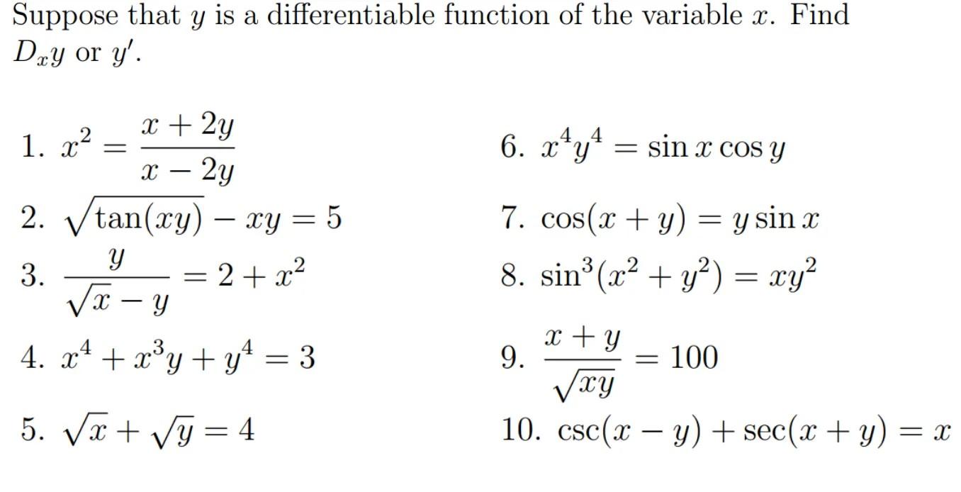 Solved Suppose that y is a differentiable function of the | Chegg.com
