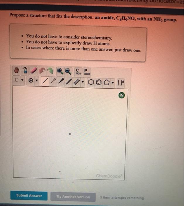 Solved Propose a structure that fits the description: an | Chegg.com