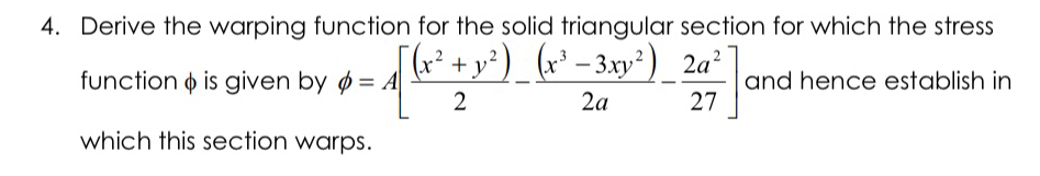 Solved Detailed please.Derive the warping function for the | Chegg.com