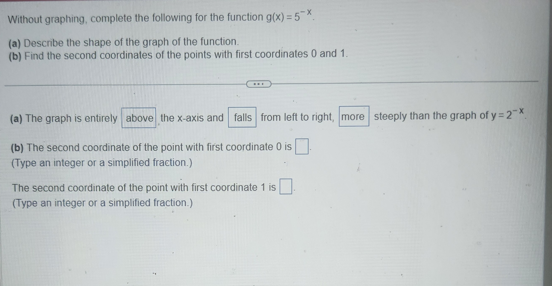 Solved Without graphing, complete the following for the | Chegg.com