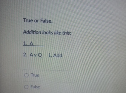 Solved True or False.Addition looks like this:AAv 1, | Chegg.com
