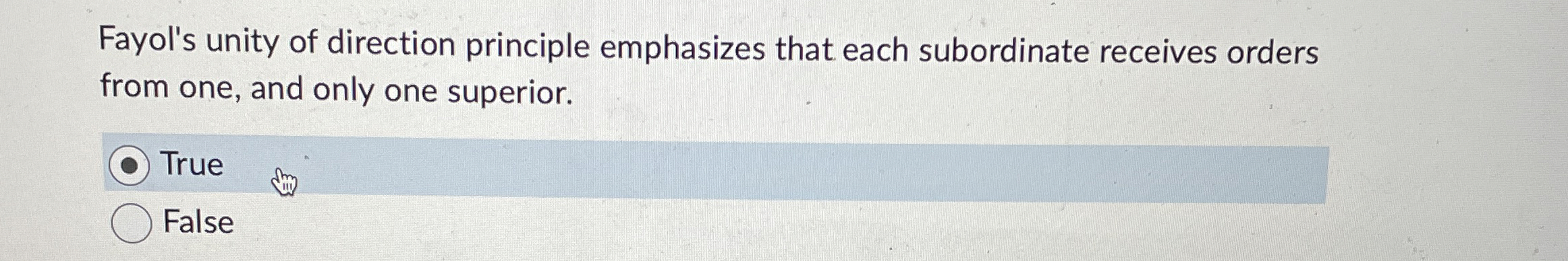 Solved Fayol's unity of direction principle emphasizes that | Chegg.com